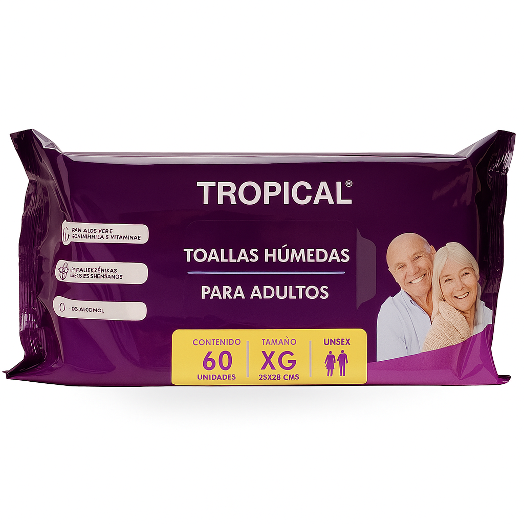 Toallas Húmedas Adulto Tropical Tamaño XG - UCOMFY CARE